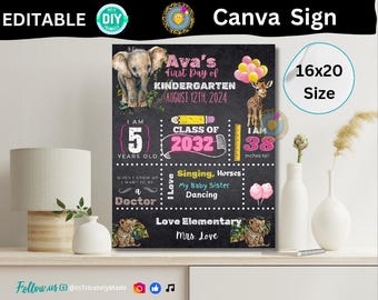 First Day of School Sign Editable, Back to School Sign Editable ...