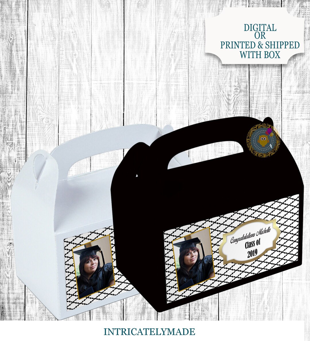 Graduation Favor Boxes - Custom Gable Box - Graduation - Graduate ...