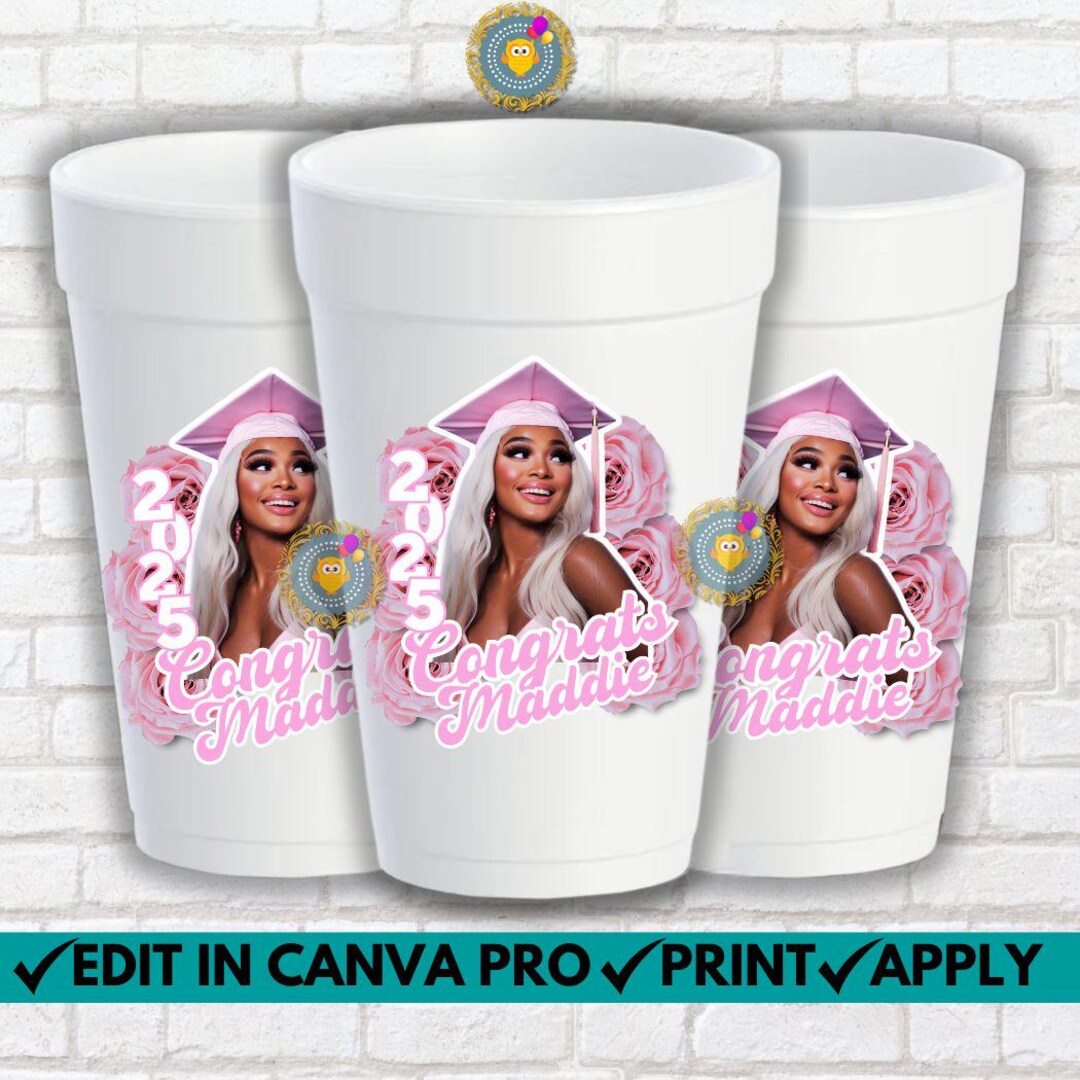 Birthday Foam Cup Labels | Graduation Foam Cups | Styrofoam Cups ...