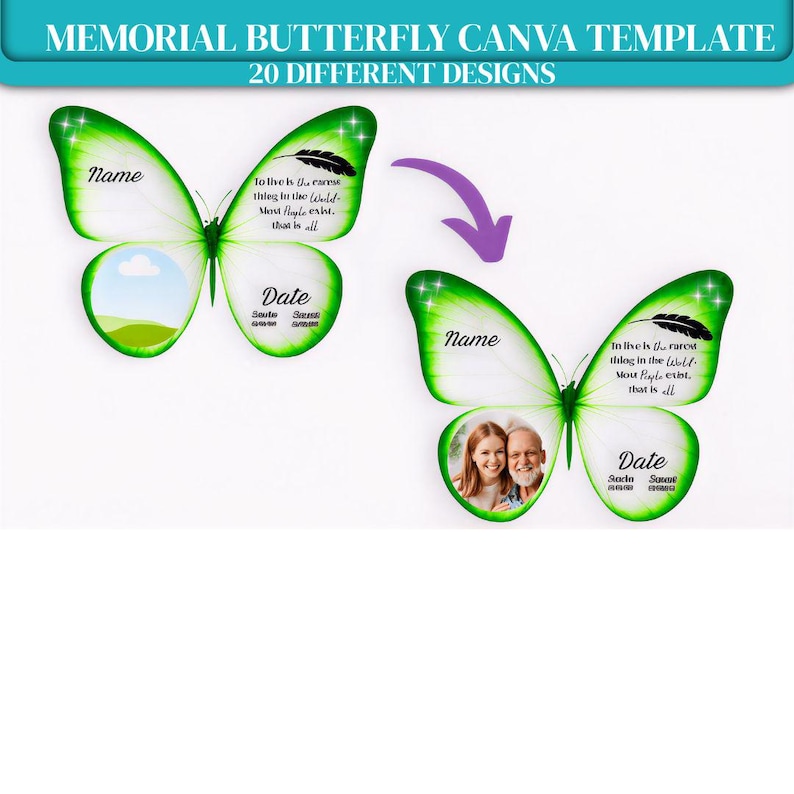 Memorial Butterfly | Memorial Butterfly Template | Memorial Butterfly ...