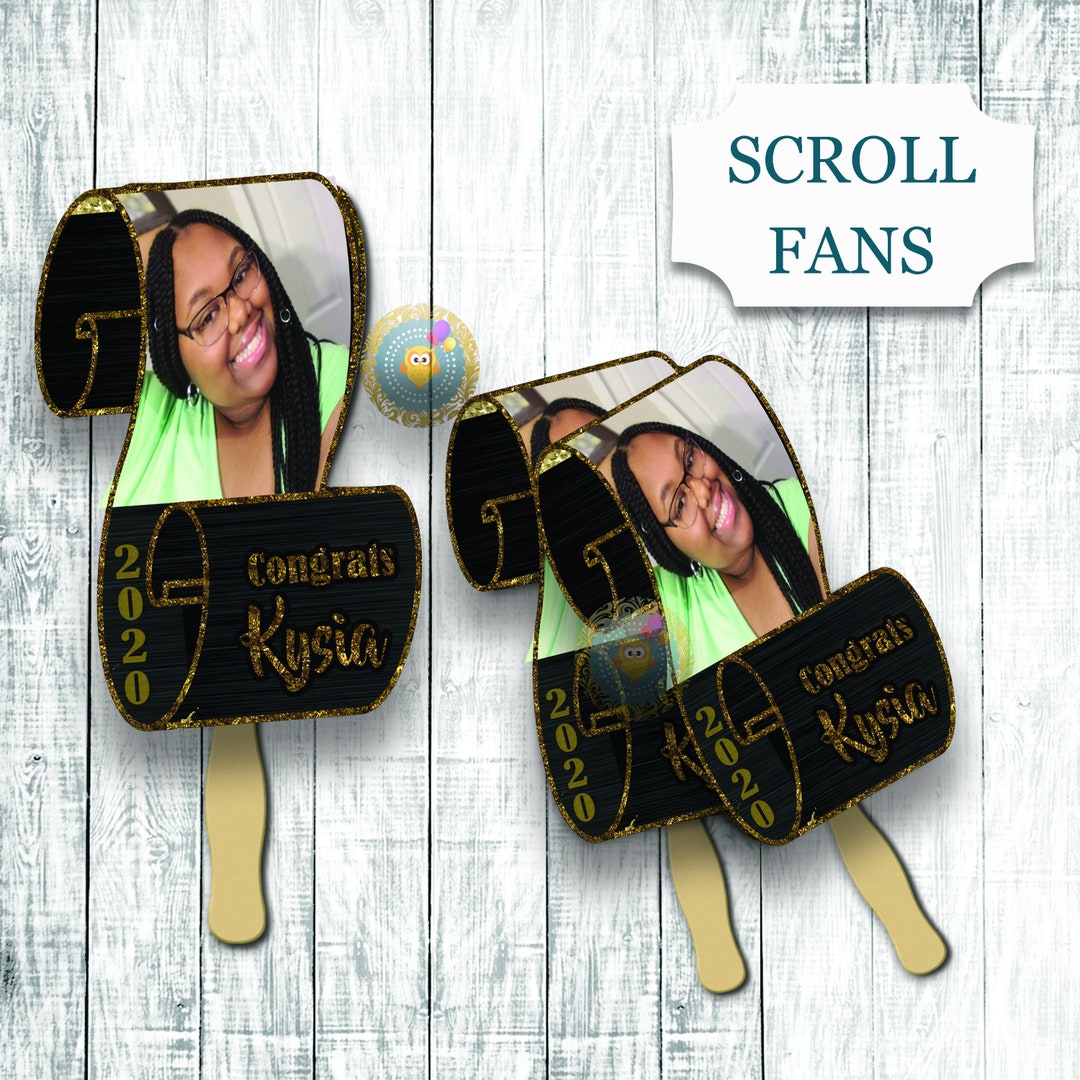 Scroll Hand Fans | Last Lap | Graduation Fans | Graduation Template ...