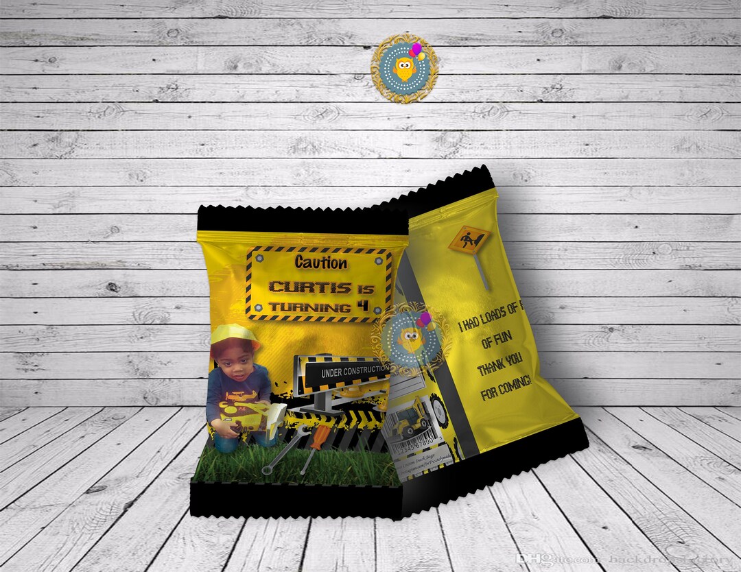 Construction Party Chip Bags Construction Chip Bags Construction ...