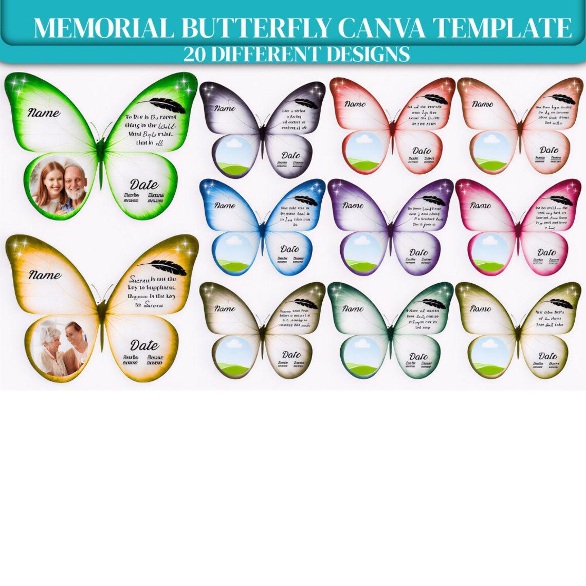 Memorial Butterfly | Memorial Butterfly Template | Memorial Butterfly ...