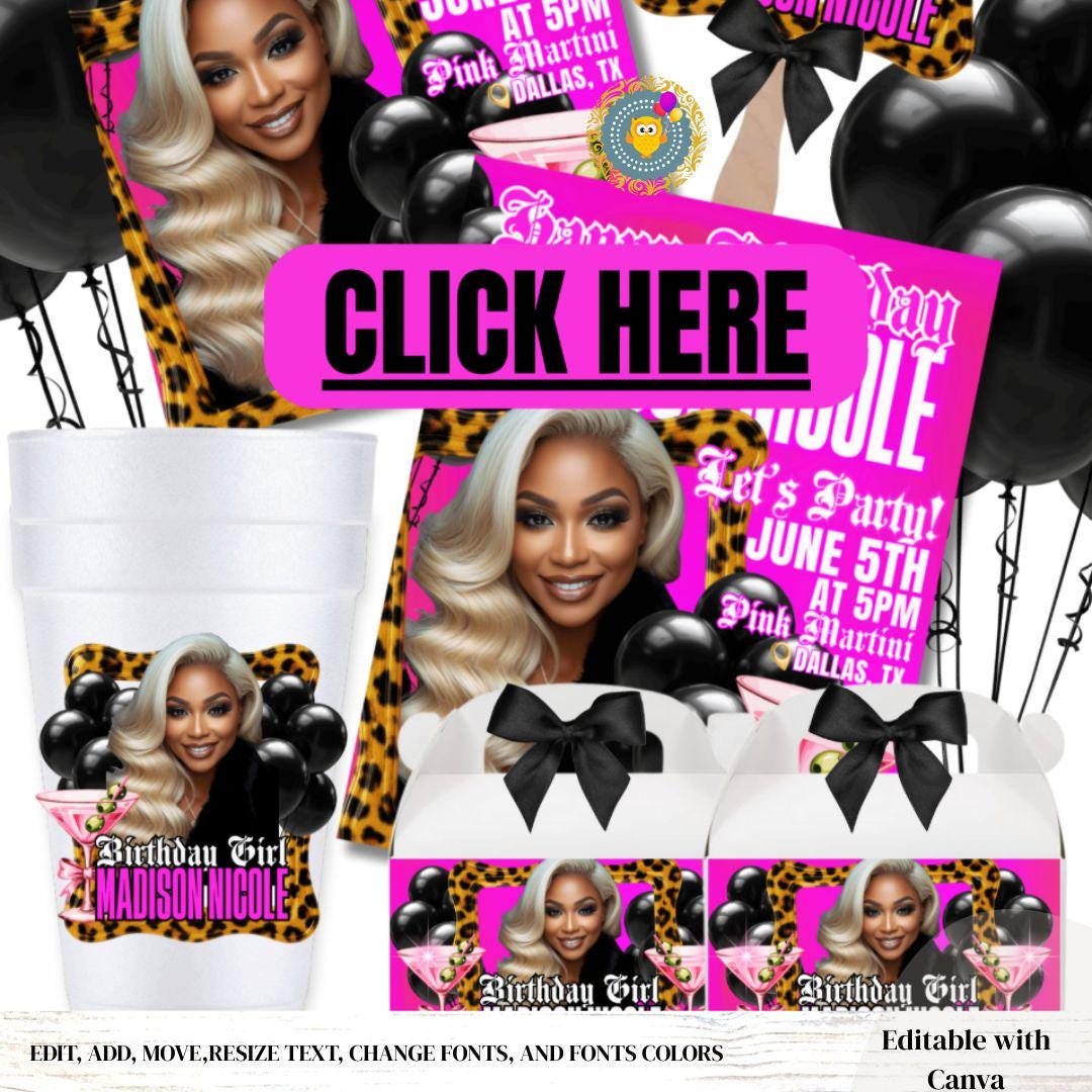 Party Bucket | Editable Birthday Canva Template Bundle | Party Bucket ...