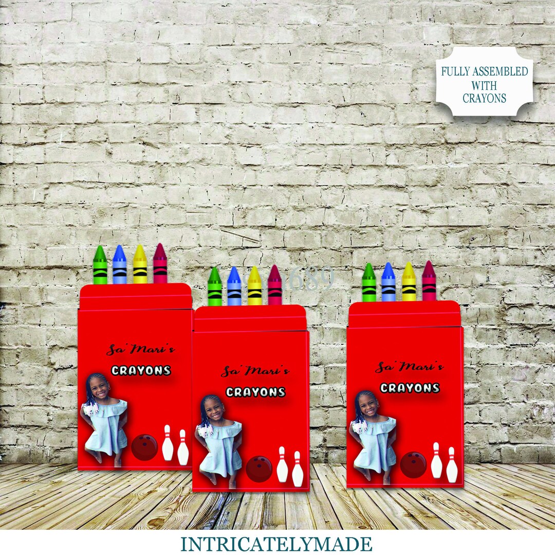 Bowling Party Bowling Birthday Custom Crayon Boxes Girl Birthday - Etsy