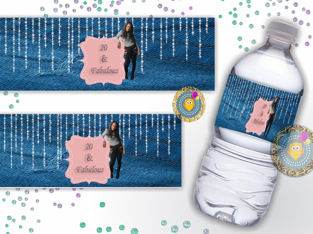 Denim and Diamonds Water Bottle Labels: Custom Party Wrappers (PDF ...