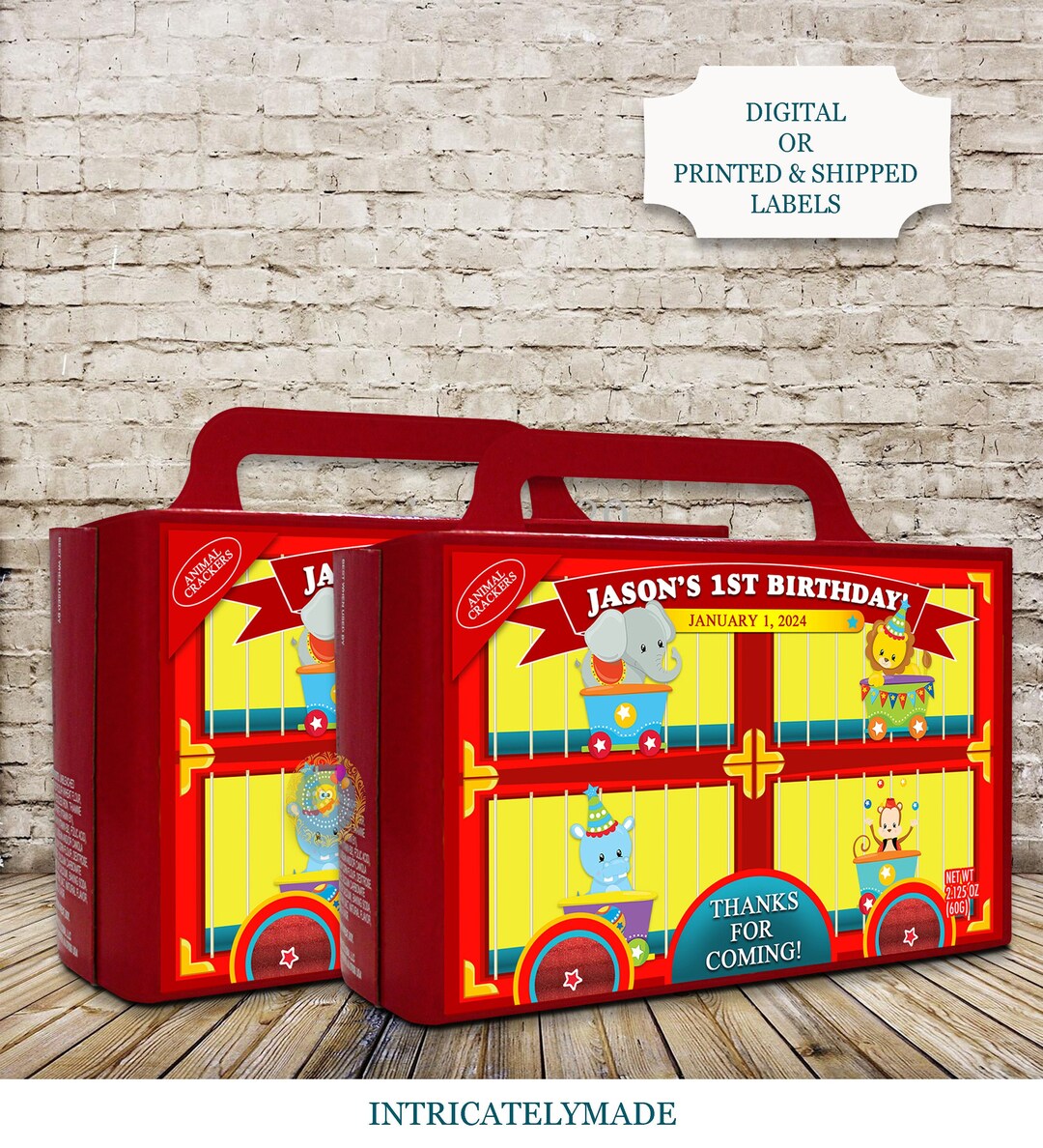Animal Crackers - Zoo Party - Animal Cracker Box - Circus Birthday ...