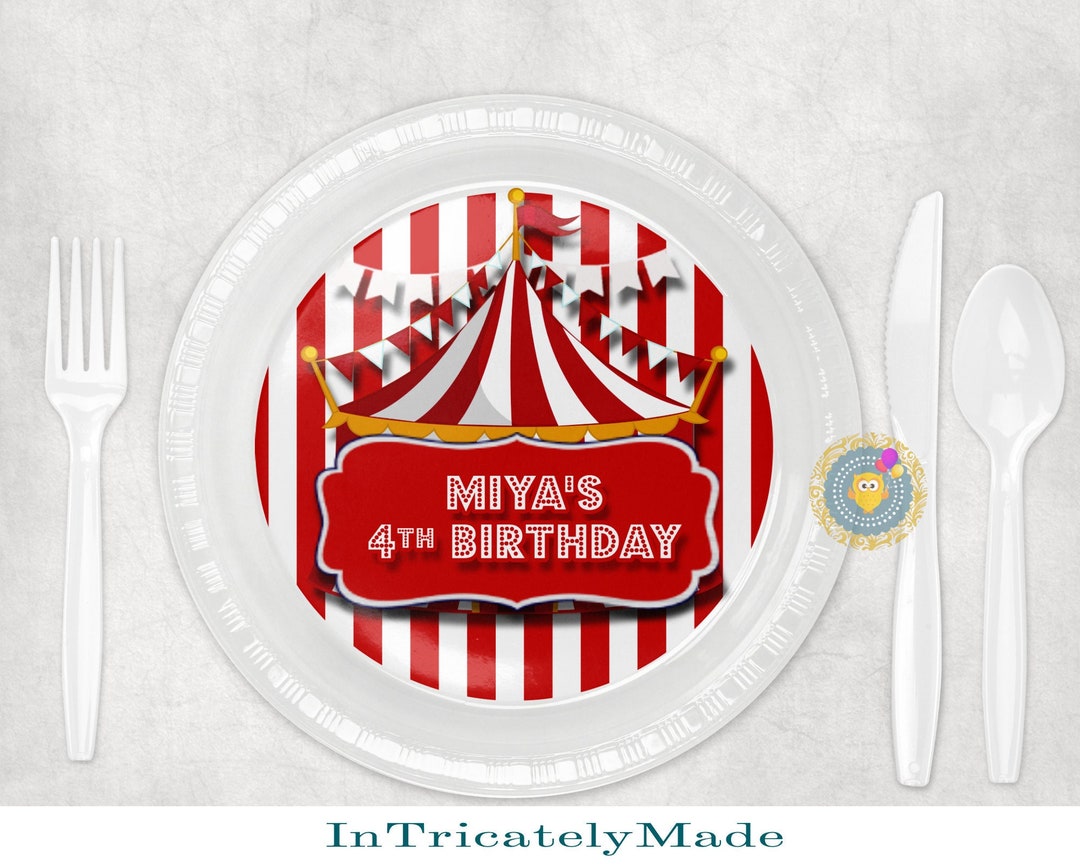 Carnival Plates - Personalized Plates - Circus - Birthday Party Plate ...