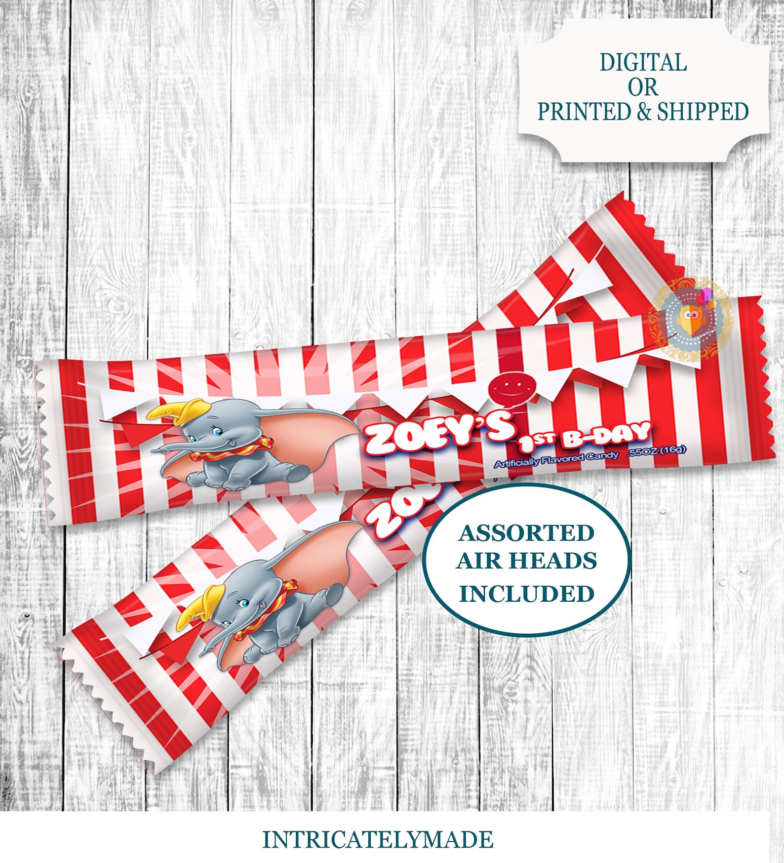 Airheads Airhead Candy Airhead Wrappers Carnival Favors | Etsy