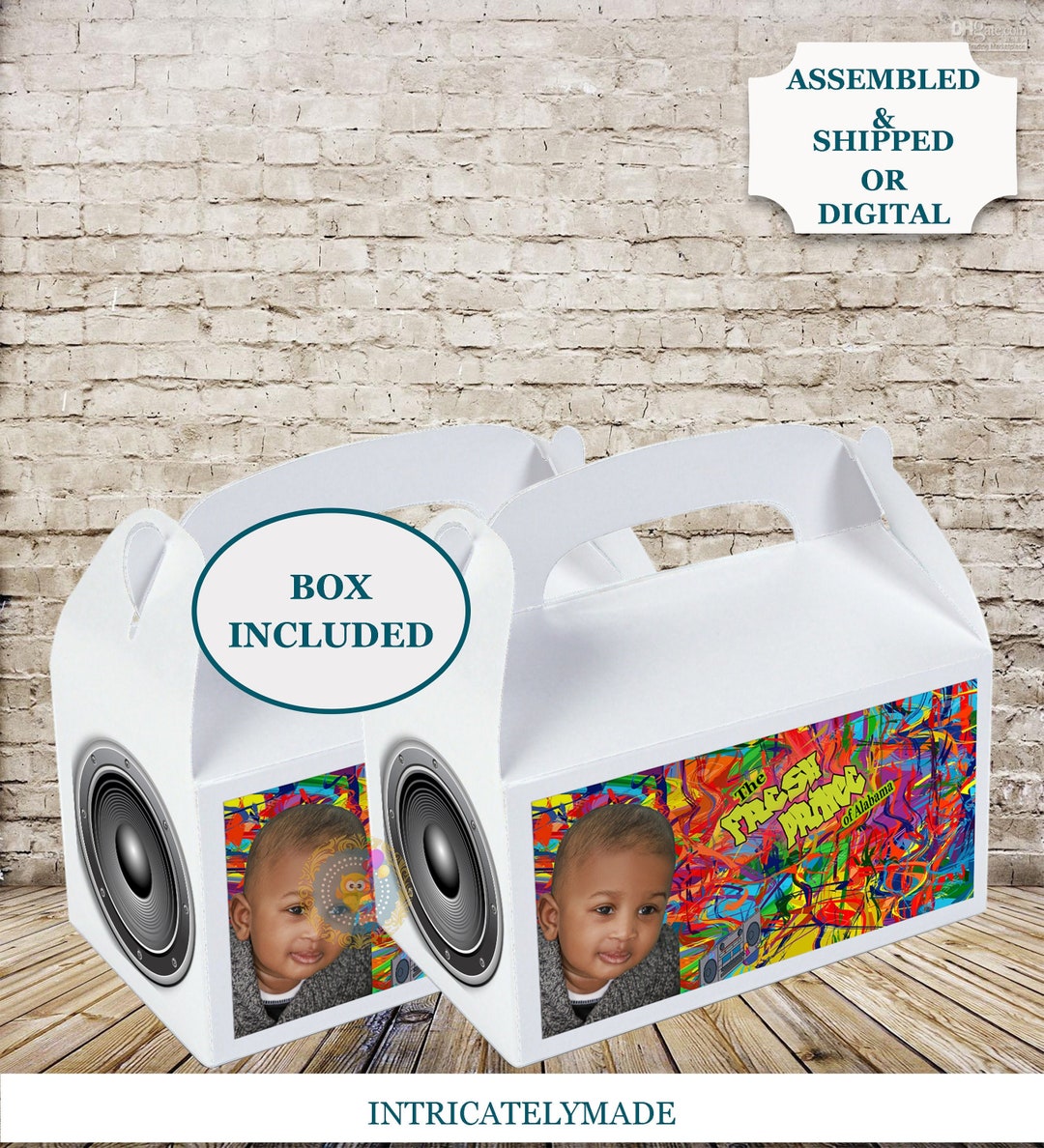 Hip Hop - Hip Hop Favor Boxes - Custom Gable Box - Hip Hop Birthday ...