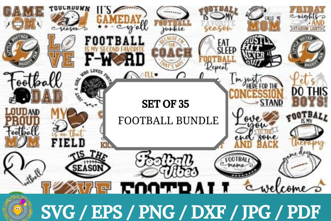 Football Bundle -clipart - SVG - PNG- Instant Download - Sports Bundle ...