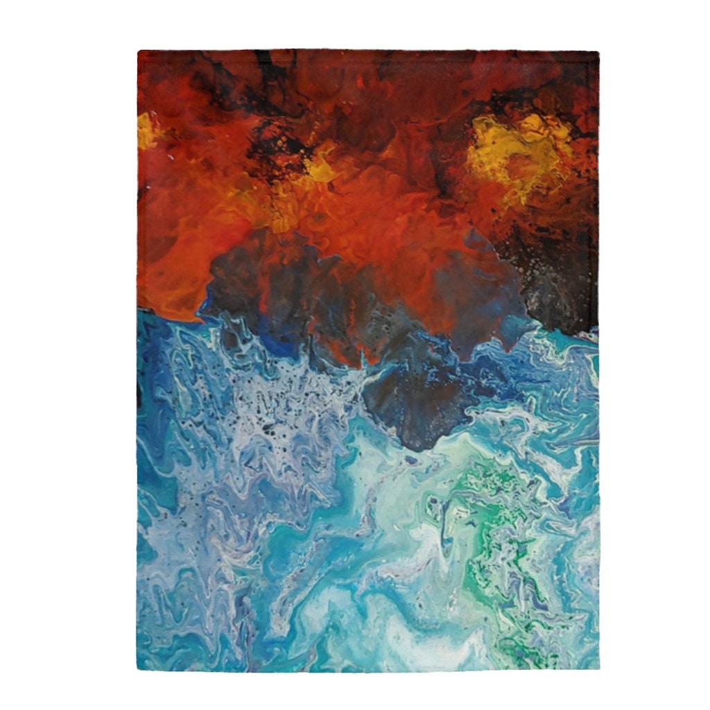 Volcano Waterfall Velveteen Plush Blanket - Etsy