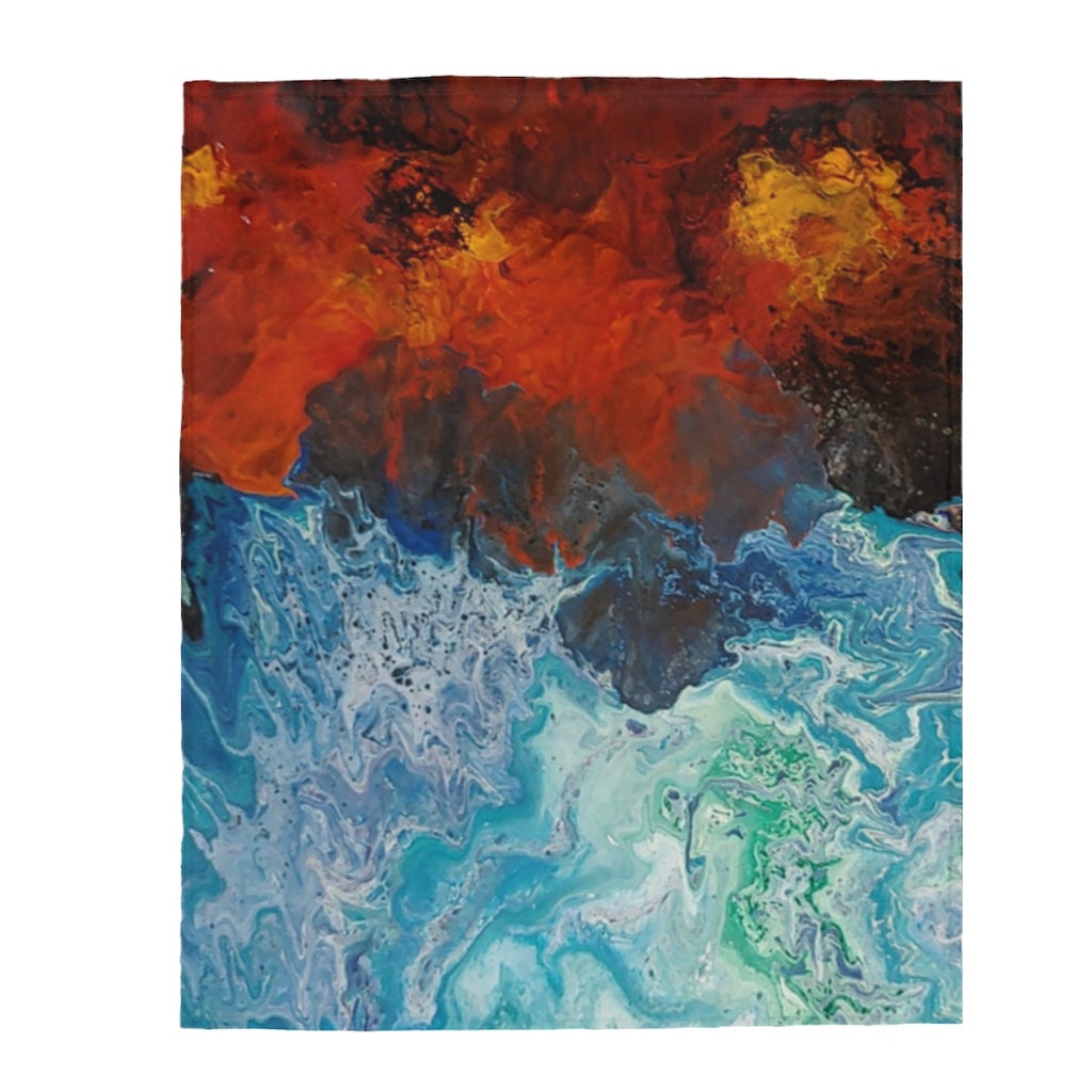 Volcano Waterfall Velveteen Plush Blanket - Etsy