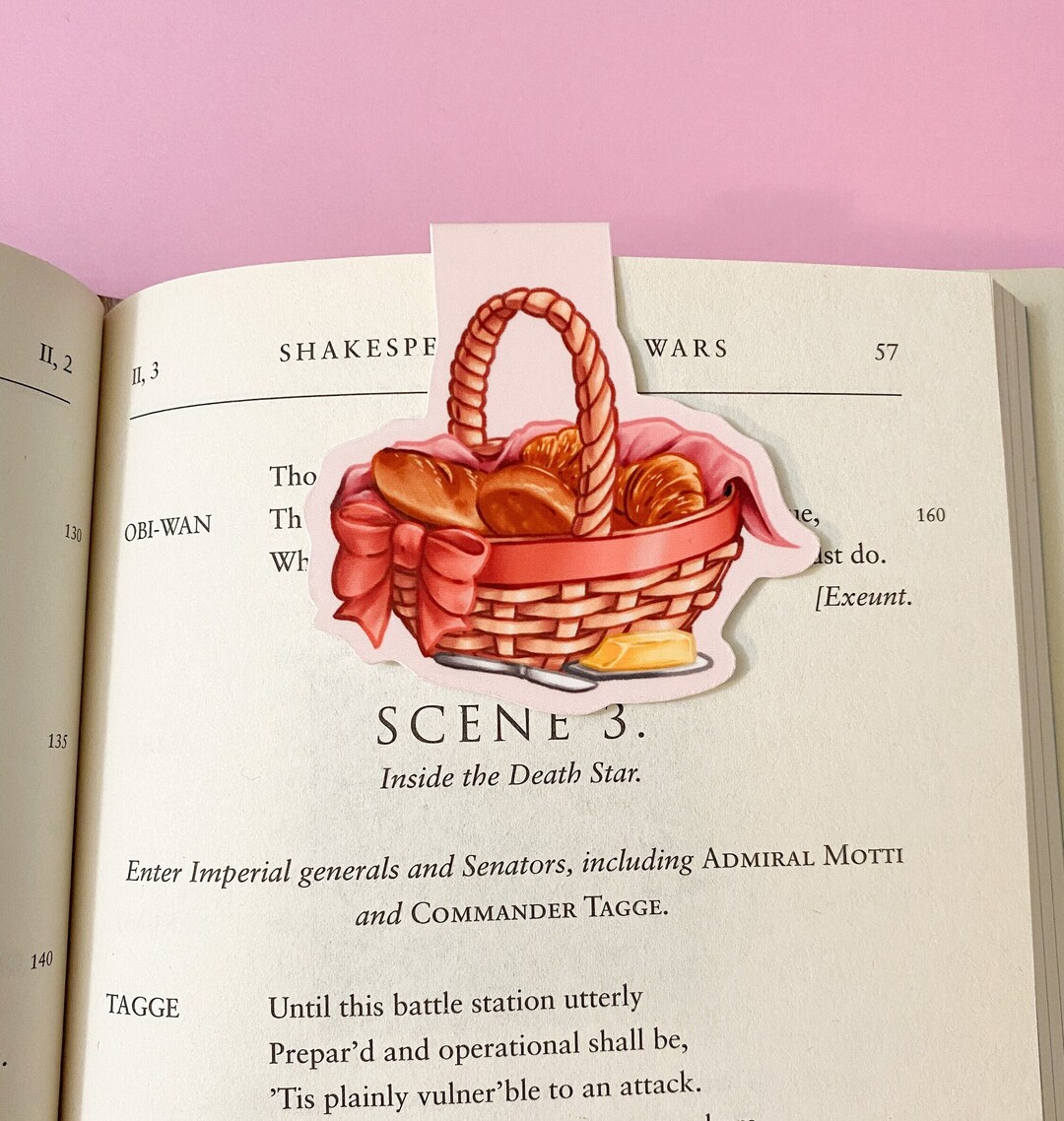 Picnic Bread Basket Magnetic Bookmark | Kawaii Art | Cute Bookworm ...