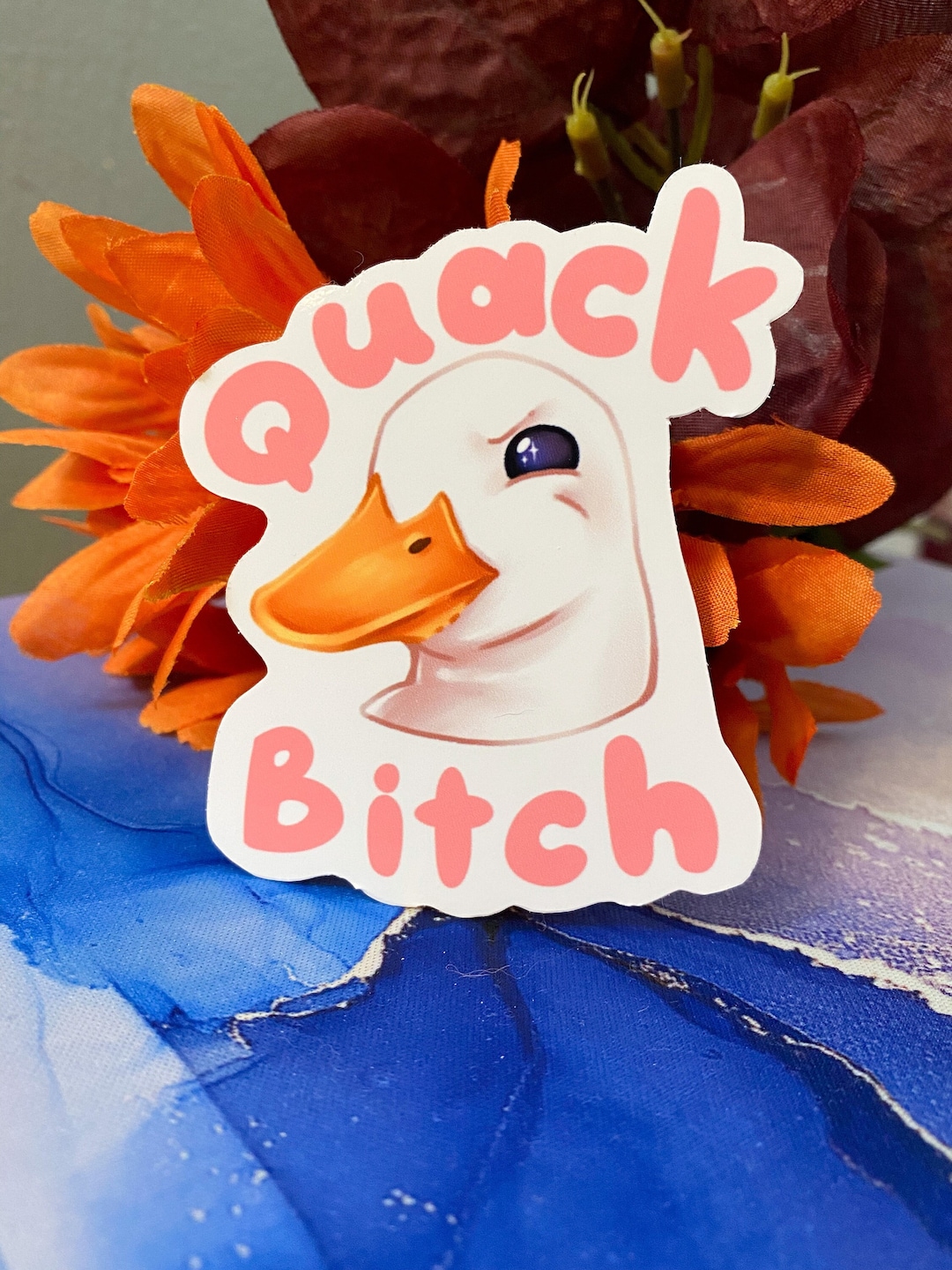 Sassy Quack B*tch Duck Sticker | Kawaii Animal Sticker | Glossy and ...