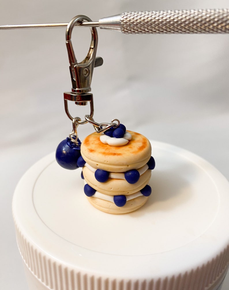 Blueberry Pancake Polymer Clay Keychain | Cute Miniature Food | Kawaii ...
