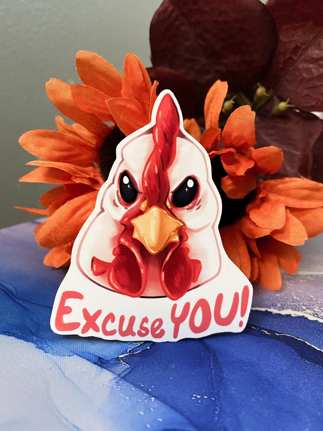 Sassy "excuse You" Chicken Sticker | Kawaii Farm Animal Sticker ...