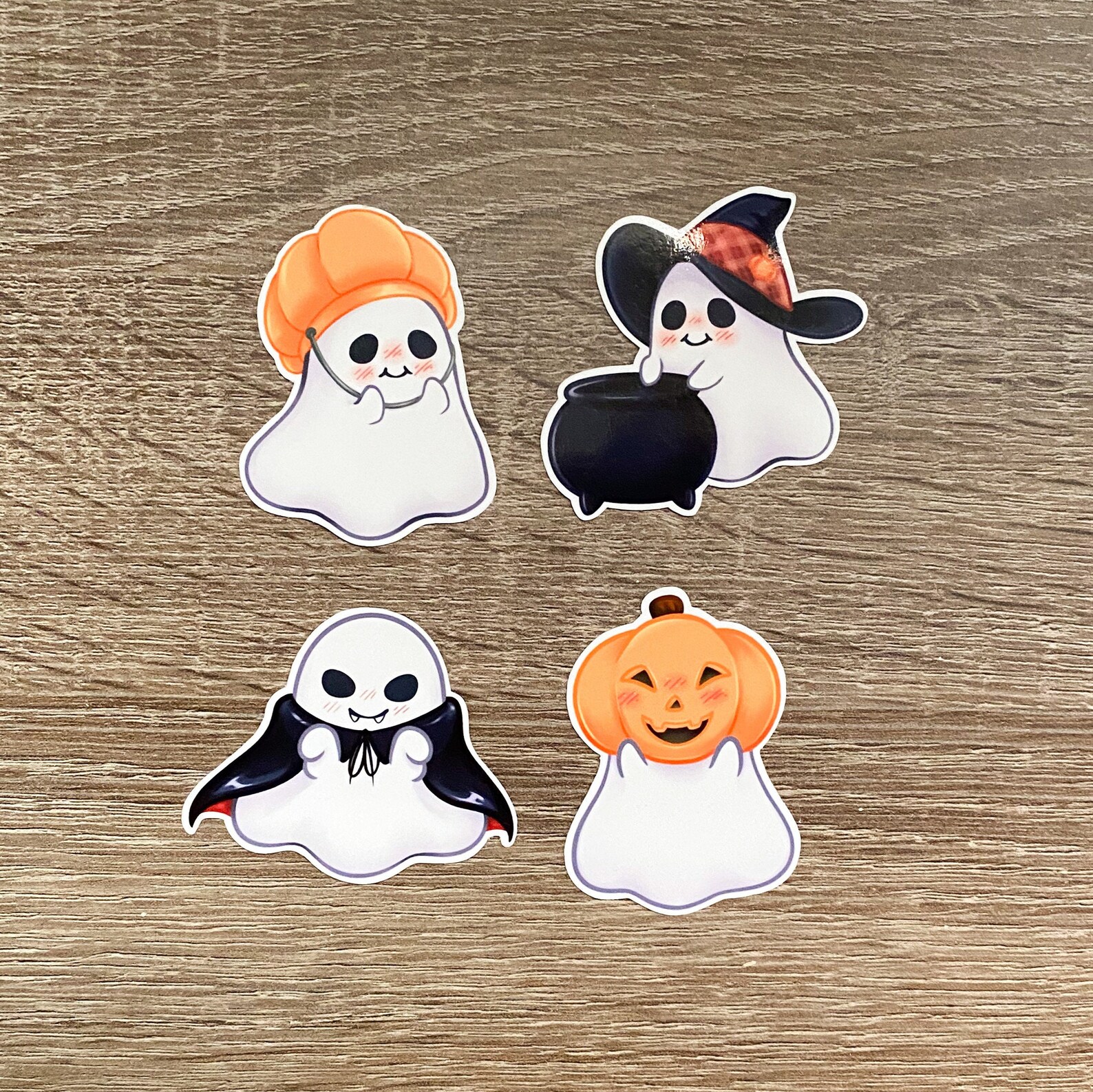 Ghost Sticker Pack | 8 Cute Halloween Stickers | Boo Witch and Jack-o ...