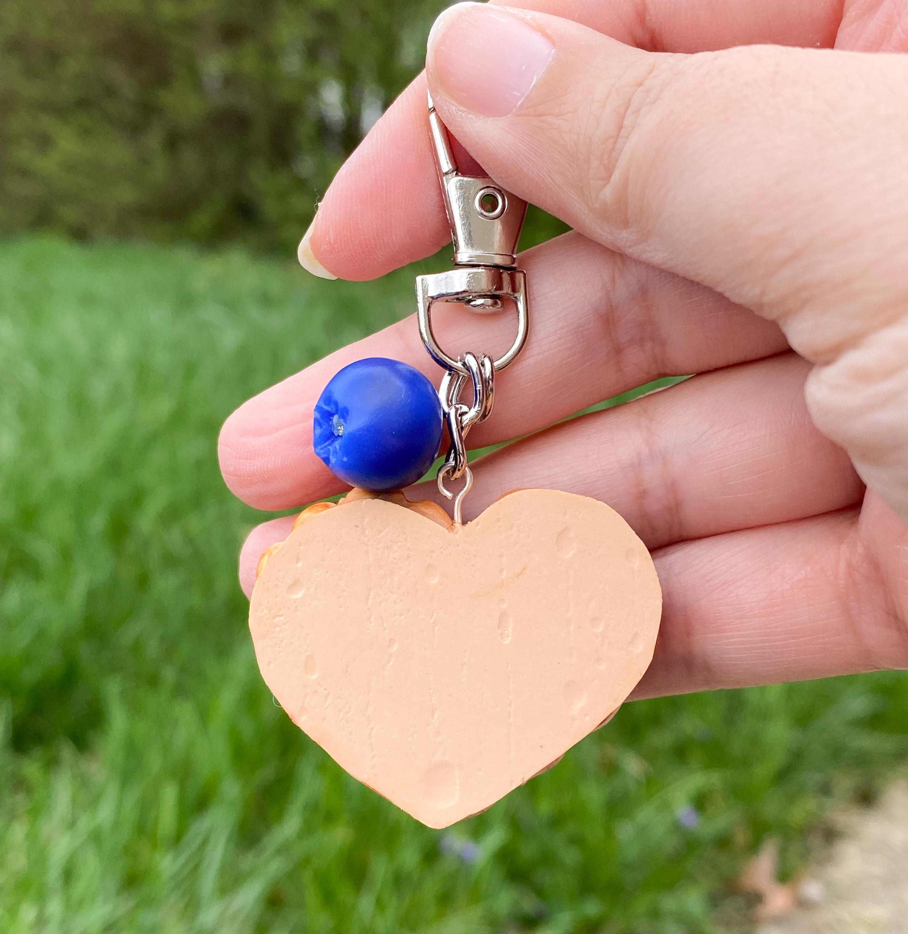 Heart Blueberry Pie Polymer Clay Keychain | Sweetheart’s Day | Handmade ...