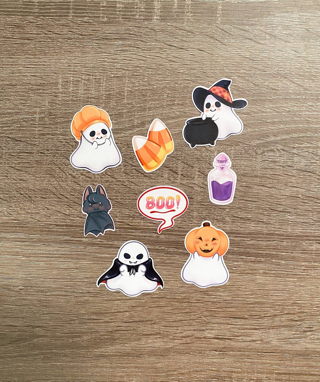 Ghost Sticker Pack | 8 Cute Halloween Stickers | Boo Witch and Jack-o ...