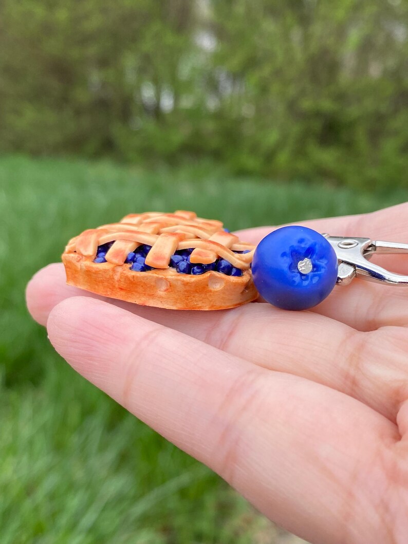 Heart Blueberry Pie Polymer Clay Keychain | Sweetheart’s Day | Handmade ...