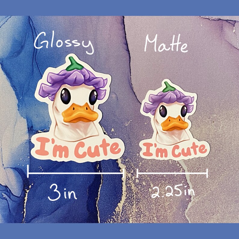 I'm Cute Ducky Sticker | Kawaii Animal Sticker | Glossy and Matte Vinyl ...