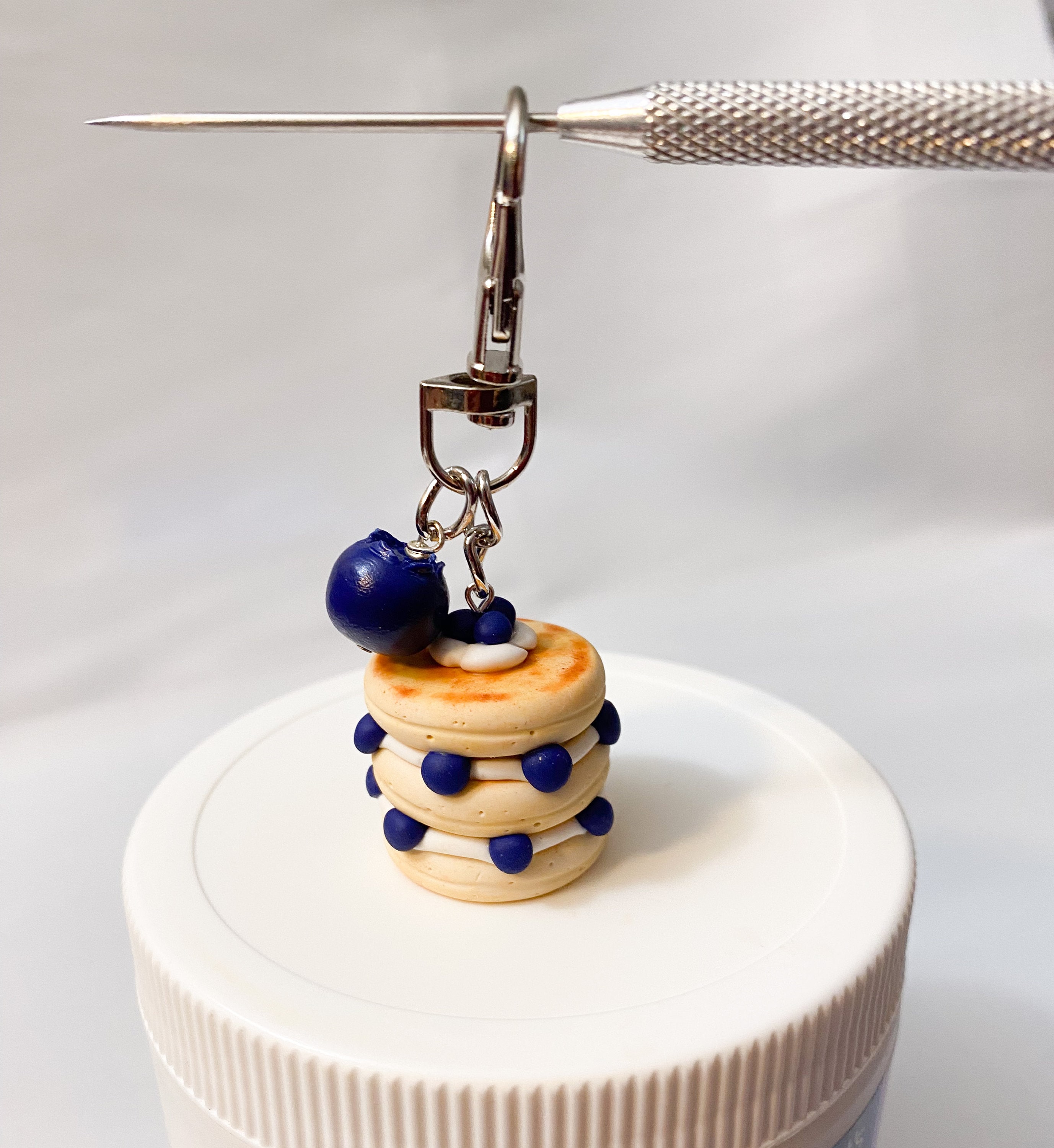 Blueberry Pancake Polymer Clay Keychain | Cute Miniature Food | Kawaii ...