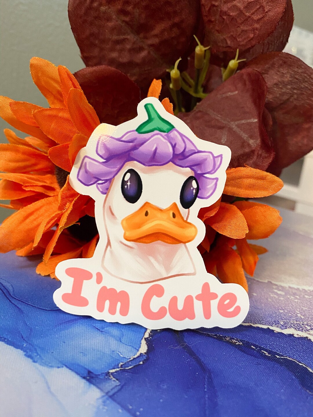 I'm Cute Ducky Sticker | Kawaii Animal Sticker | Glossy and Matte Vinyl ...