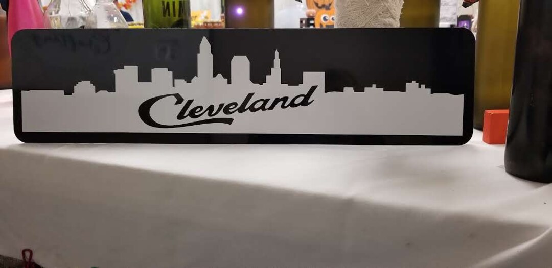 Cleveland Skyline Aluminum Sign / Man Cave Sign / Cleveland OH / CLE ...