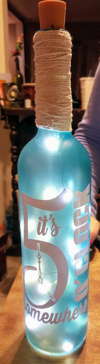 Its 5 o'clock Somewhere/ Decoration / Up-cycled Wine | Etsy
