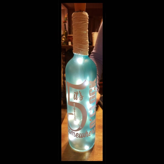 Its 5 o'clock Somewhere/ Decoration / Up-cycled Wine | Etsy
