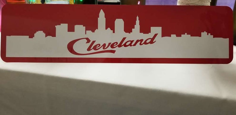 Cleveland Skyline Aluminum Sign / Man Cave Sign / Cleveland OH / CLE ...