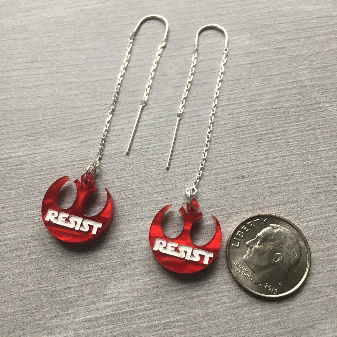 Star Wars Resist Sterling Silver U Threader Earrings - Etsy