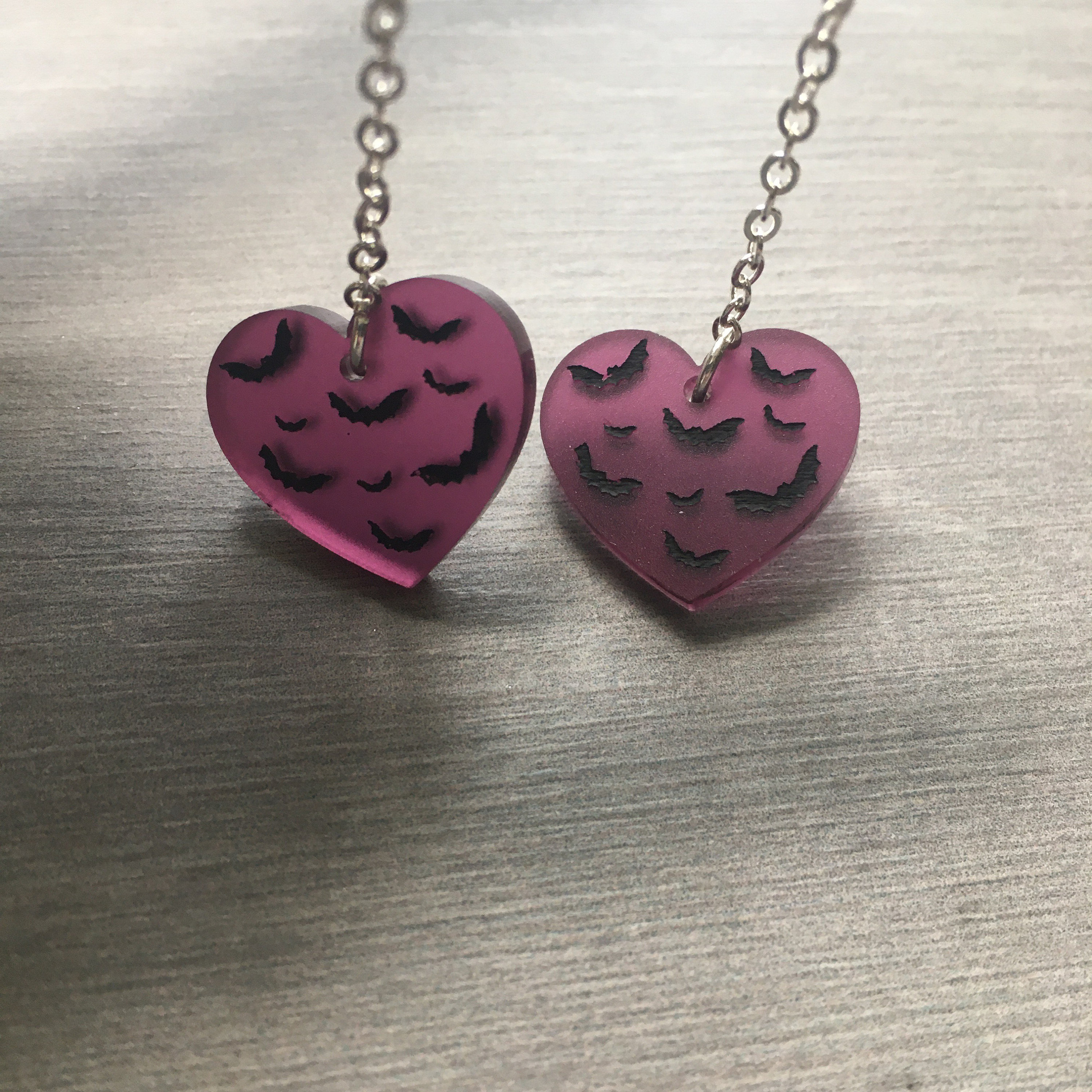 Sterling Silver Bat Heart Earrings-available in Multiple Colors - Etsy