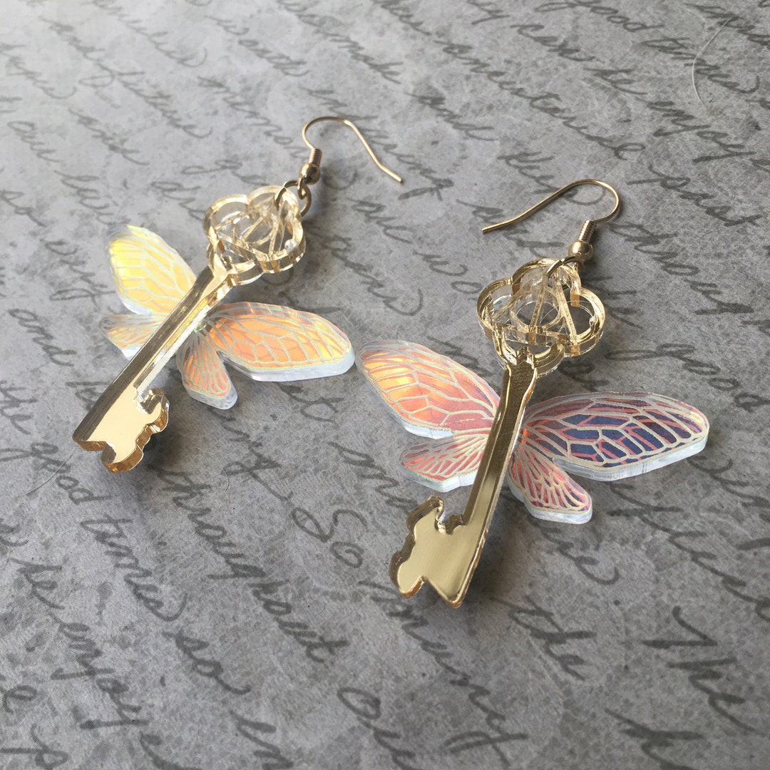 Flying Key Earrings - Etsy
