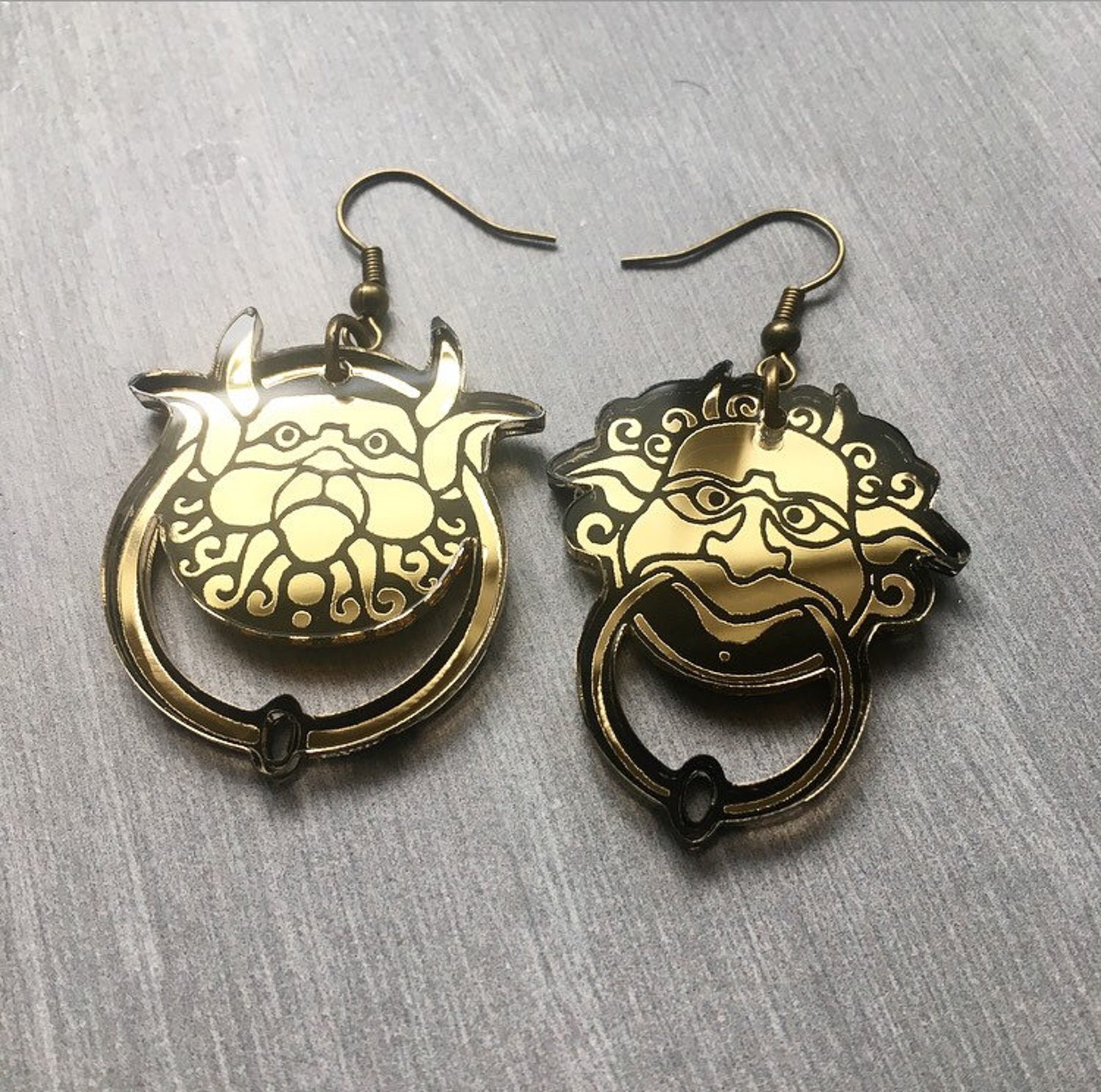 Labyrinth Door Knocker Earrings - Etsy