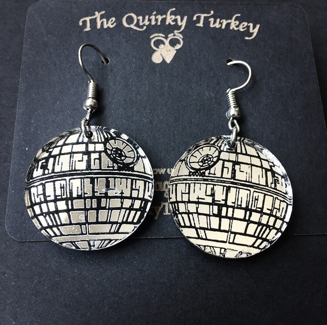 Mirror Acrylic Death Star Earrings - Etsy