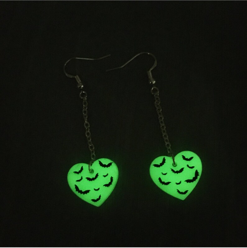 Sterling Silver Bat Heart Earrings-available in Multiple Colors - Etsy