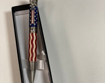 Custom American Flag Pen // Black Ink Ballpoint Pen With - Etsy