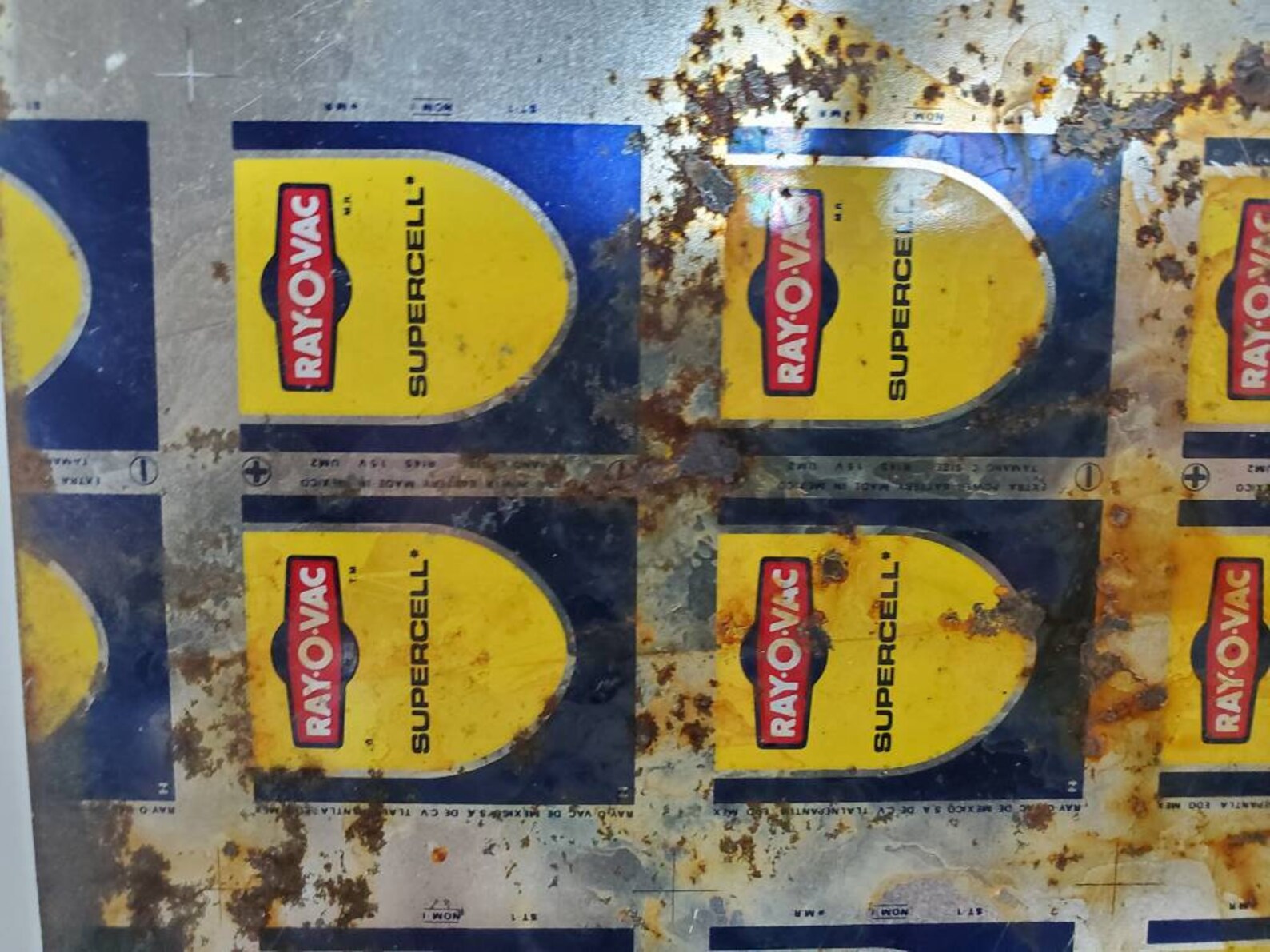 Vintage Rayovac Supercell Batteries Mexico Spanish Tin Sign 16x13 ...