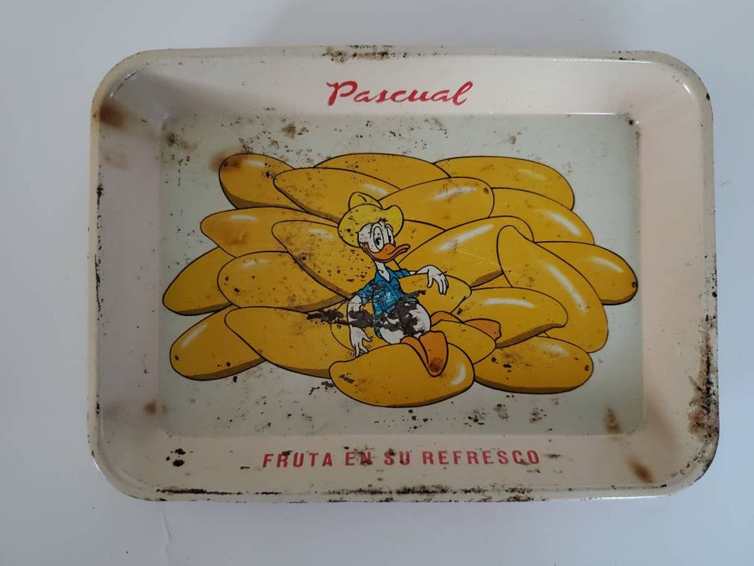 Vintage Rare Pascual Soda Small TIN Tray Mexico DONALD DUCK Harvest ...