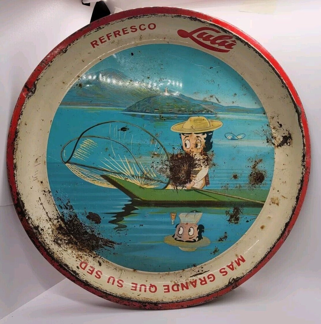 LULU Refrescos Soda BETTY BOOP Kayak Fishing Mexico 13' Original ...