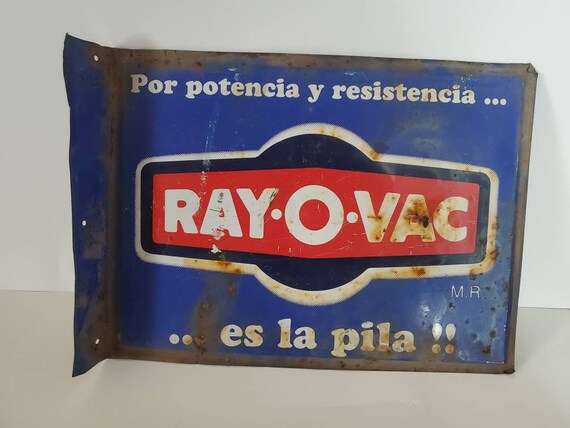 Vintage Rayovac Batteries Mexico Spanish Tin Sign 15x11 - Etsy