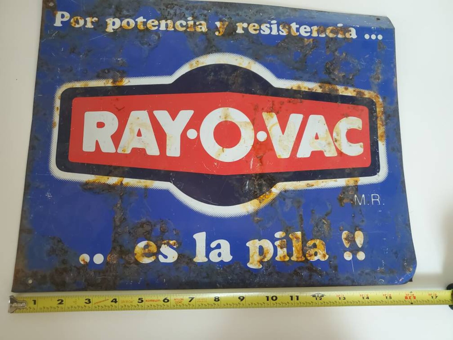 Vintage Rayovac Supercell Batteries Mexico Spanish Tin Sign 16x13 ...