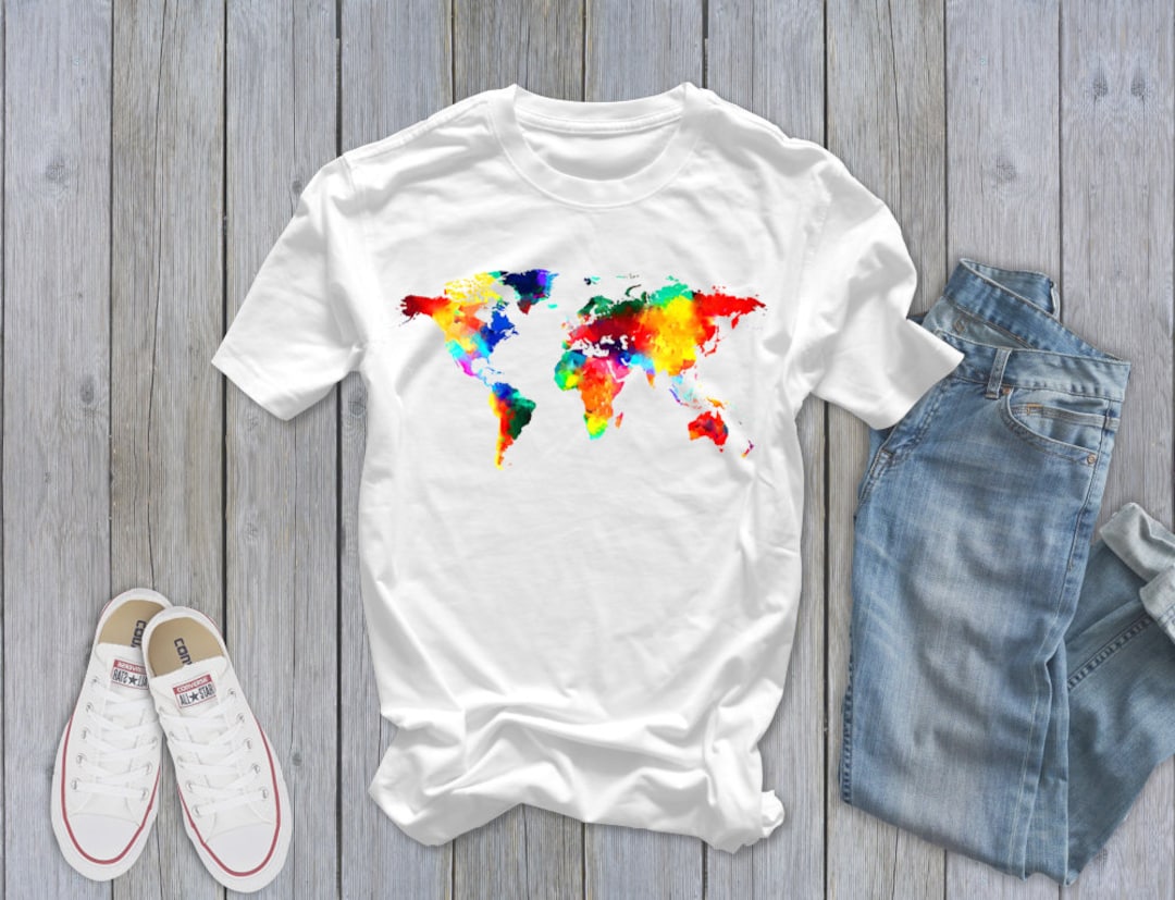 World Map T-shirt - Etsy
