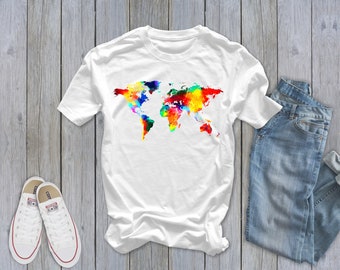 World Map Shirt for Men - Etsy