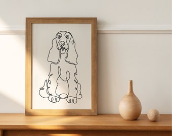 Spaniel Line Drawing - Etsy