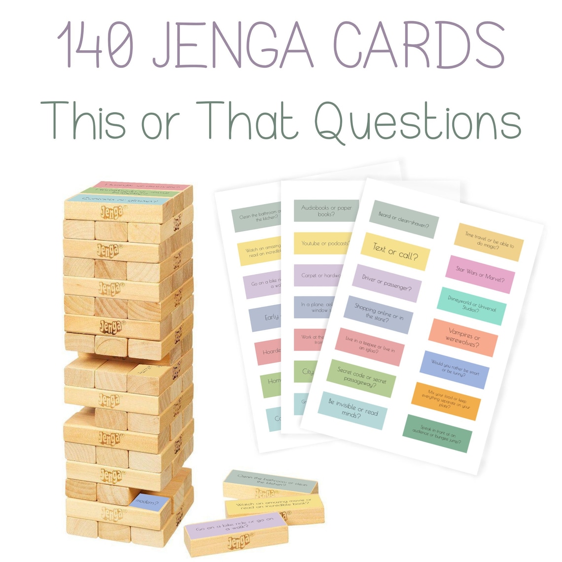 Therapy Sticker, Jenga Questions, Jenga Conversation Starters, Diy ...