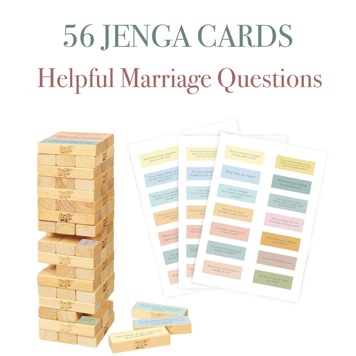 Therapy 56 Cards Helpful Marriage Questions, Couple Games, Conversation ...