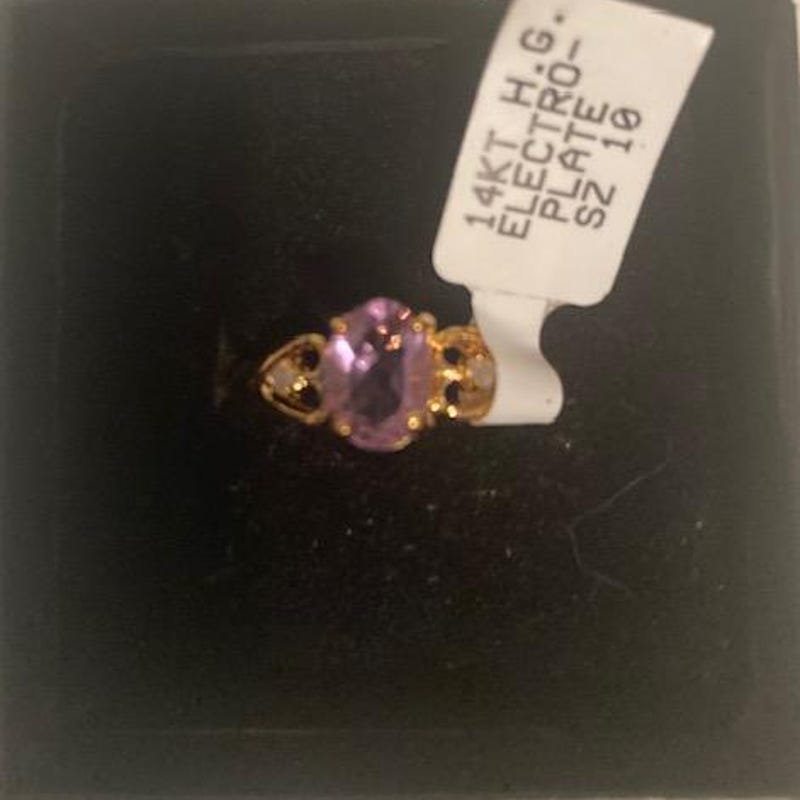 Amethyst Ring Gold Plate - Etsy